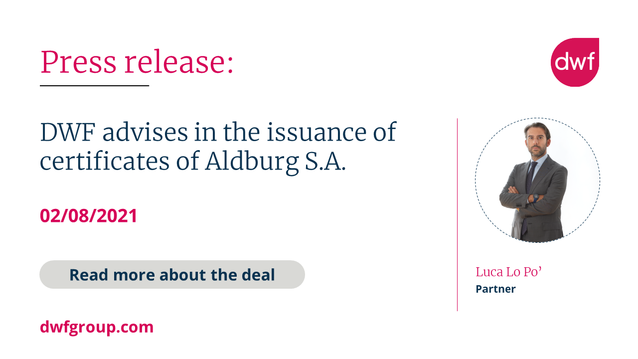 DWF advises Aldburg | DWF Group