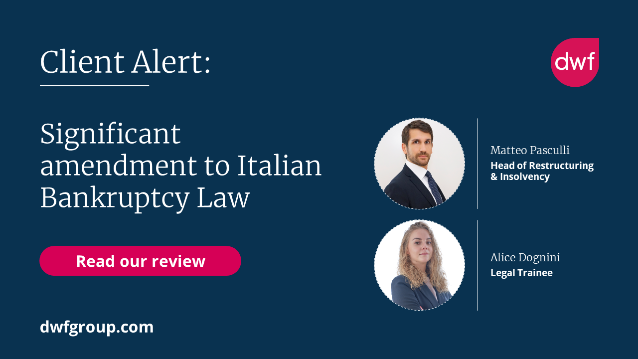 Conversion into law of Italian Law Decree | DWF Group