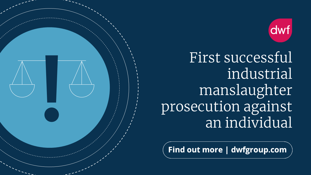 Successful industrial manslaughter prosecution | DWF Group
