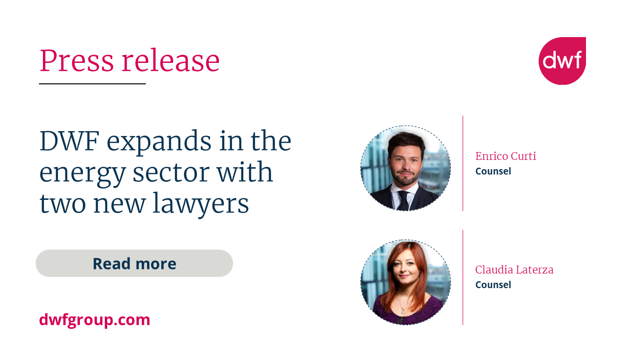 DWF expands in the energy sector with two new lawyers | DWF Group