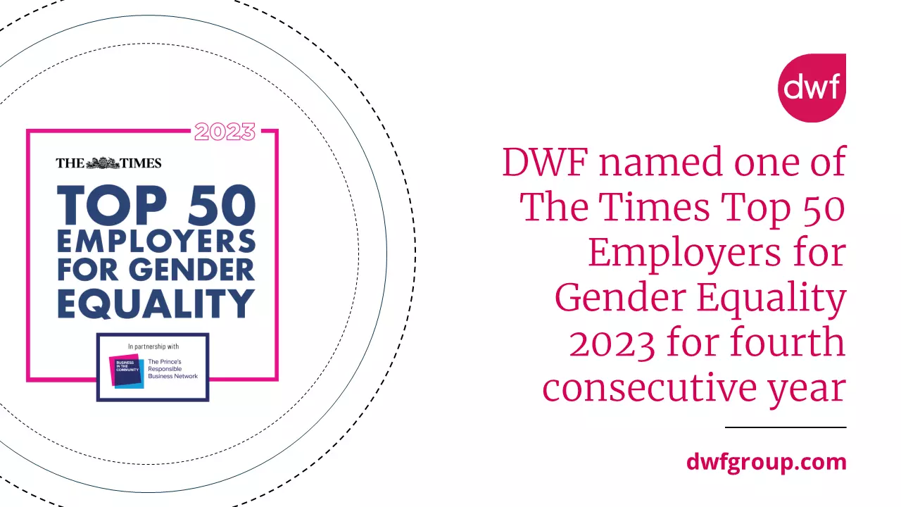The Times Top 50 Employers For Gender Equality 2023 Dwf Group